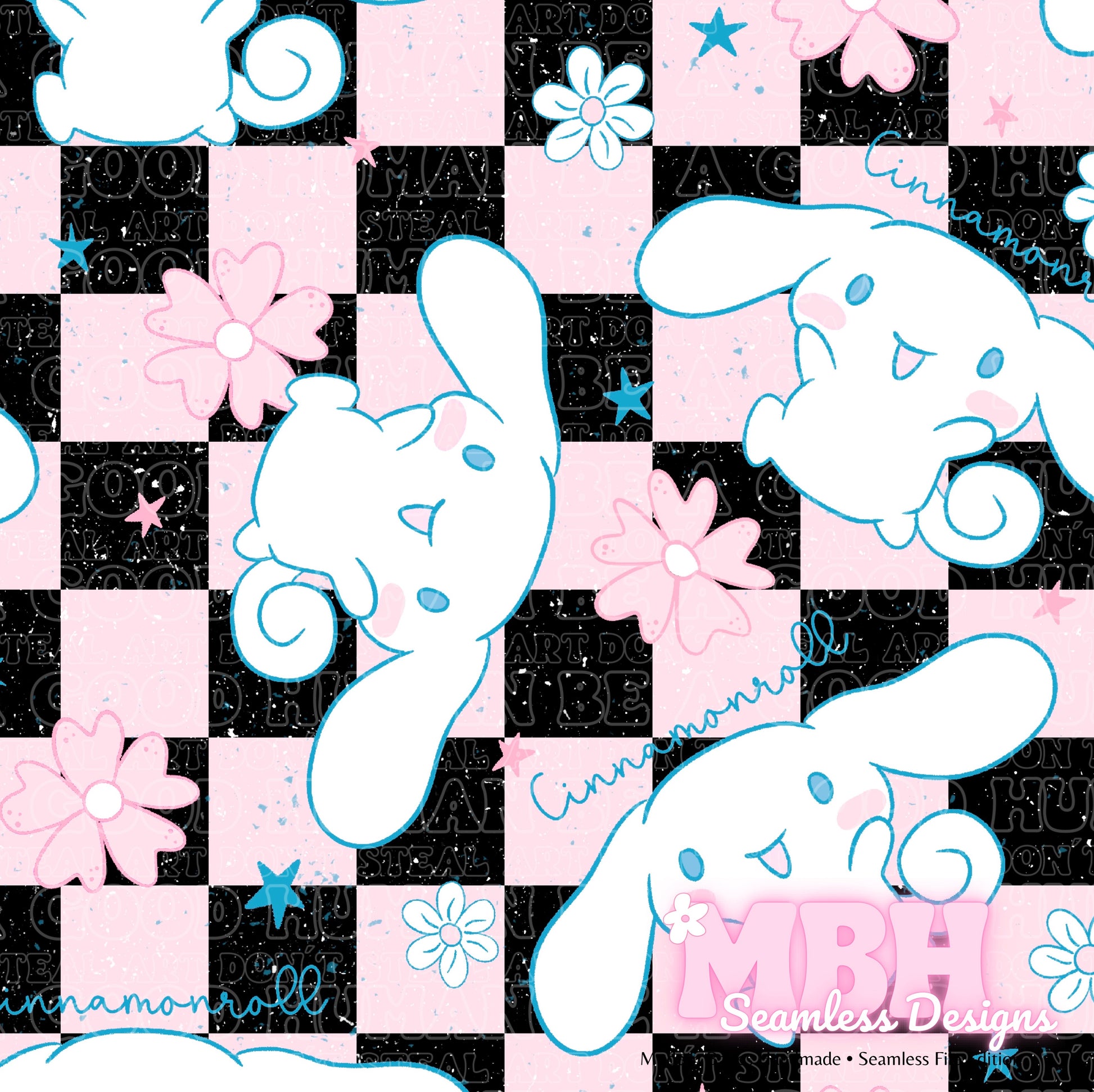 Cinnamonroll Checkered Seamless 2 Colorways Seamless Pattern – MBH ...