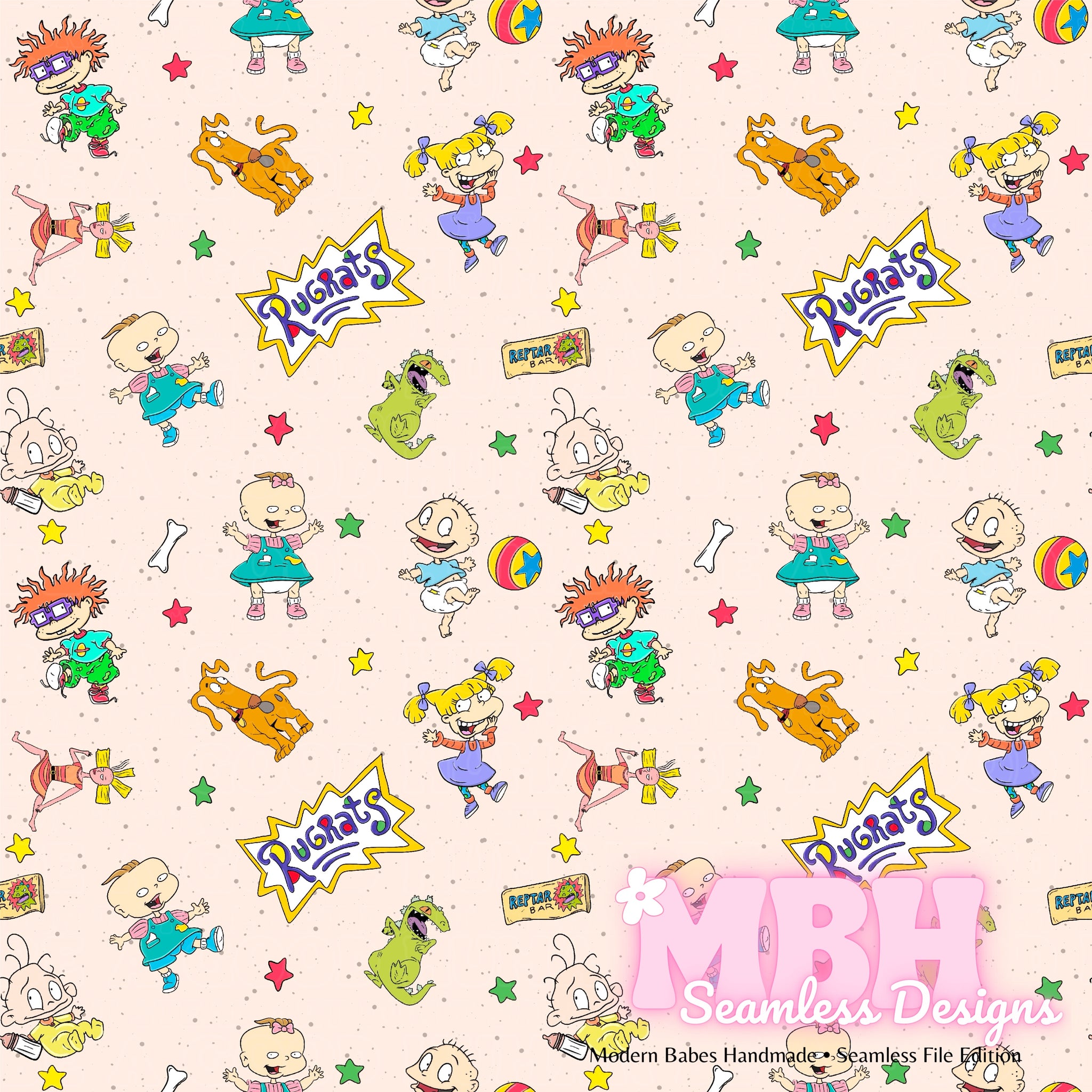 Starry Rugrats Seamless Pattern //PNG •MULTIPLE COLORWAYS – MBH ...
