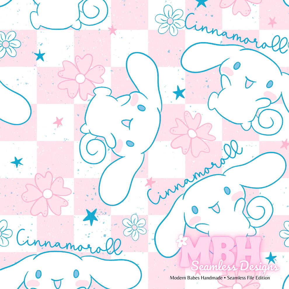 Cinnamoroll Checkered Seamless Pattern // Multiple Colorway Options ...