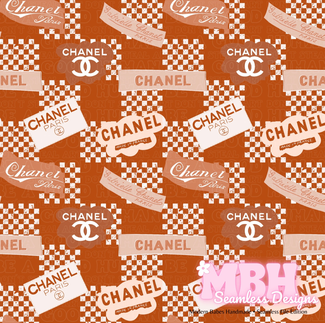 Boujee CC Vintage Tags Seamless Pattern – MBH Seamless Designs